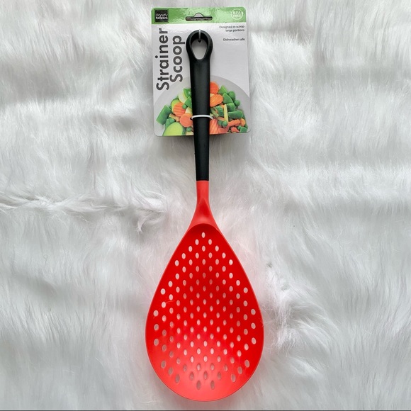 Kitchen | Nwt Red Black Scoop Strainer Food Shovel Drain Colander ...